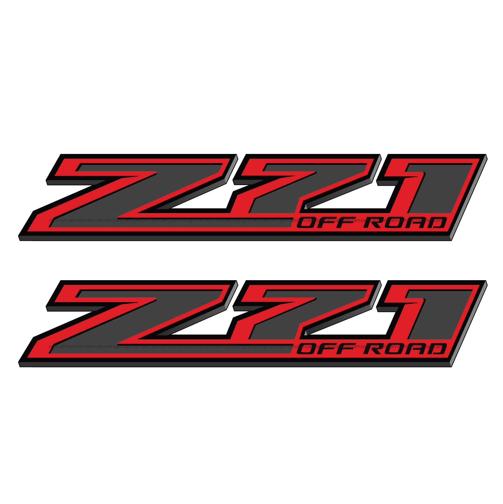 Z71 Offroad Truck Red 3D Stickers Decals – TiresFX