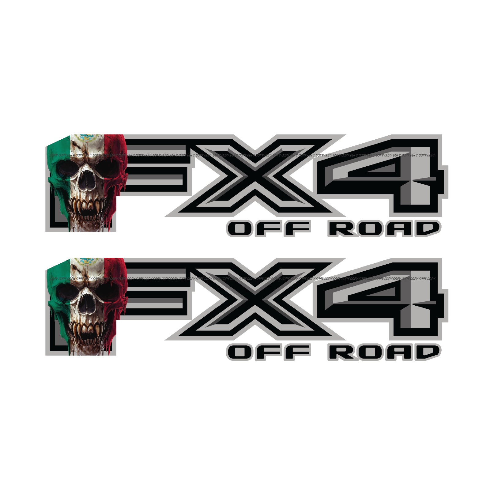 FX4 Off Road Decal Replacement Sticker / Skull Mexican Flag – TiresFX