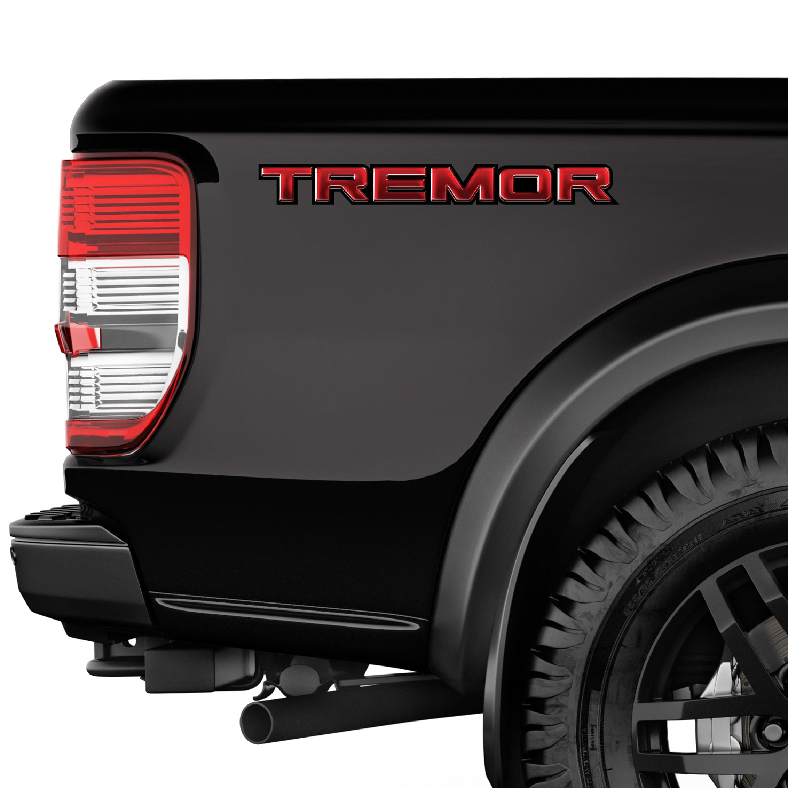 Tremor Metal Decals Truck Bed Side Stickers Ford F150 F250 / Red – TiresFX