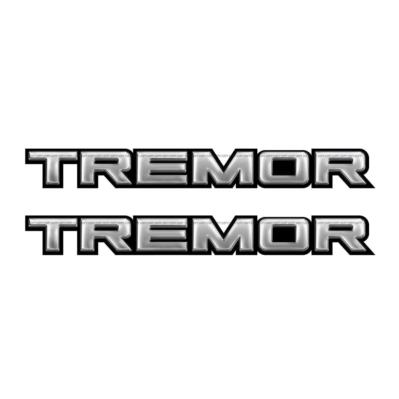 Tremor Metal Decals Truck Bed Side Stickers Ford F150 F250 / Silver ...