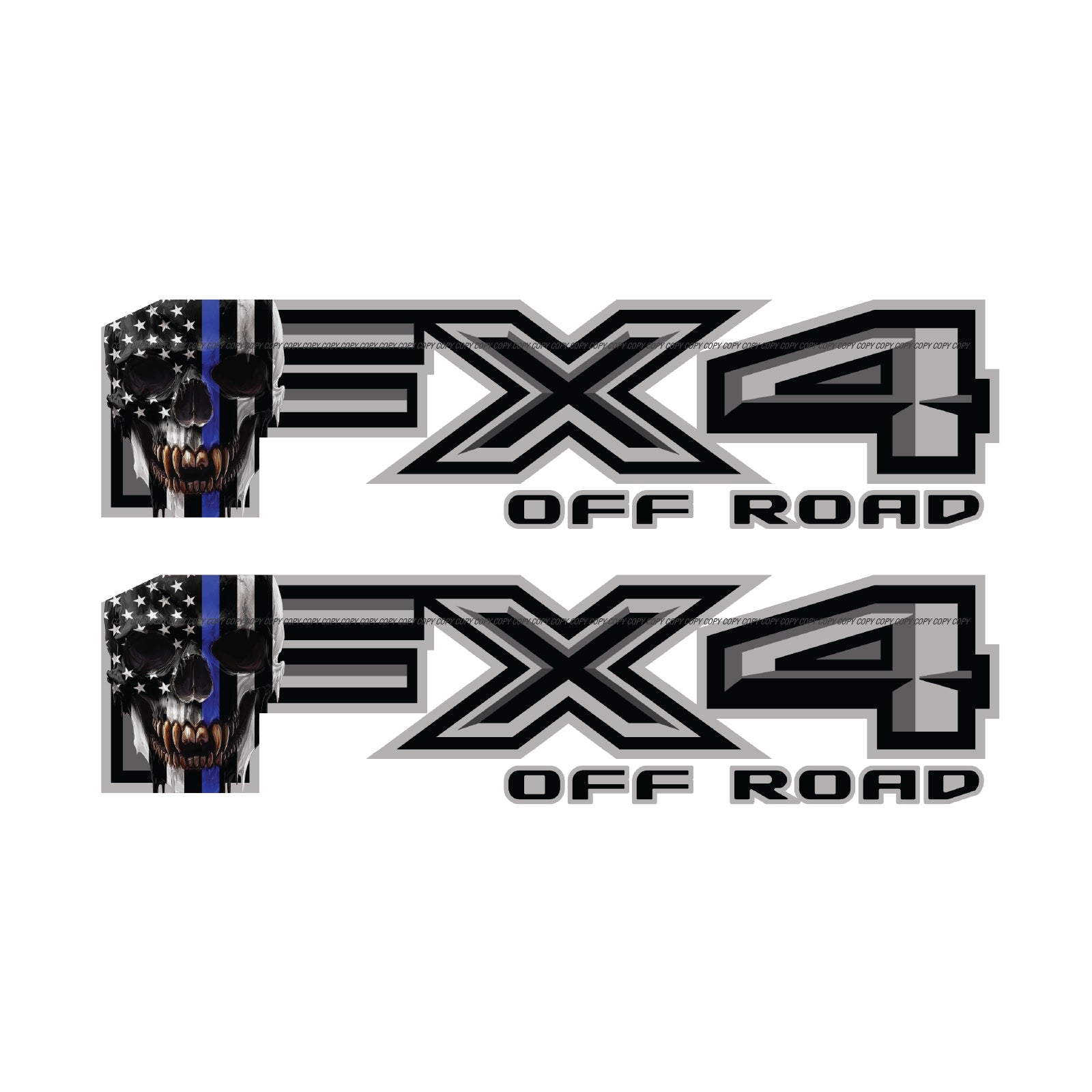 FX4 Off Road Decal Replacement Sticker / Skull Blue Line – TiresFX