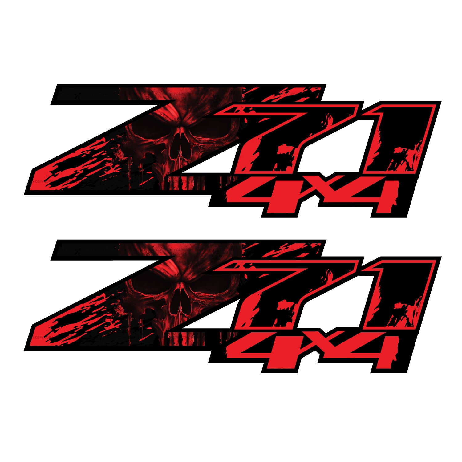Z71 4x4 Decals Skull Stickers Chevy Silverado - F - 1500 2500 HD Stick ...